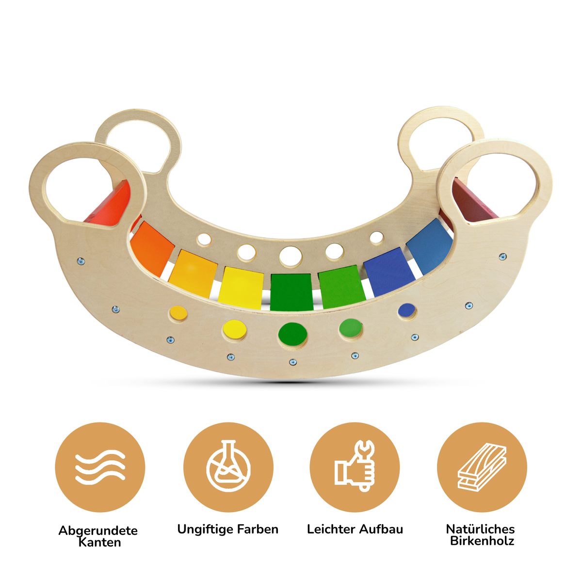 Bunte Wippe Regenbogenfarben Wippe - klein 85 x 42 cm - für Kinder ...